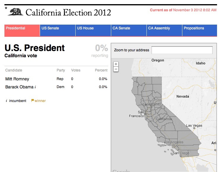 California live polling returns: Updates begin at 8 pm - Oakland North