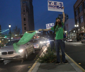 In Oakland, supporters cheer on pro-pot Proposition 64 - Oakland North